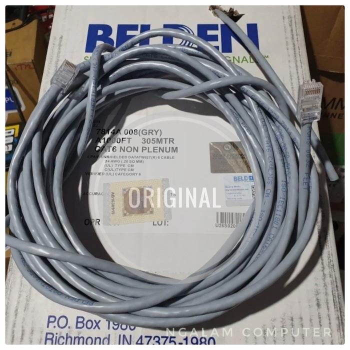 Jual Kabel LAN UTP Belden cat 6 10m 10 m Original + Conector RJ45 + Pasang - Kota Malang ...