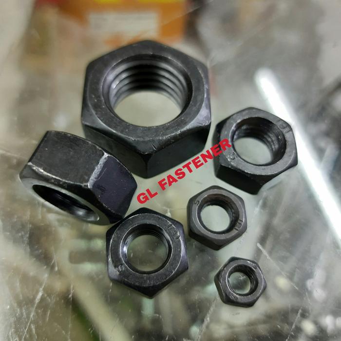 Jual Mur M20 Baja 8.8 Hex Nut Baja Kunci 30 Drat 2.5 Hitam Grade 8.8 ...
