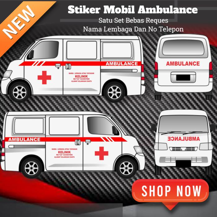 Jual Sticker Striping Ambulance Mobil Grandmax Full Set Kiri dan Kanan ...