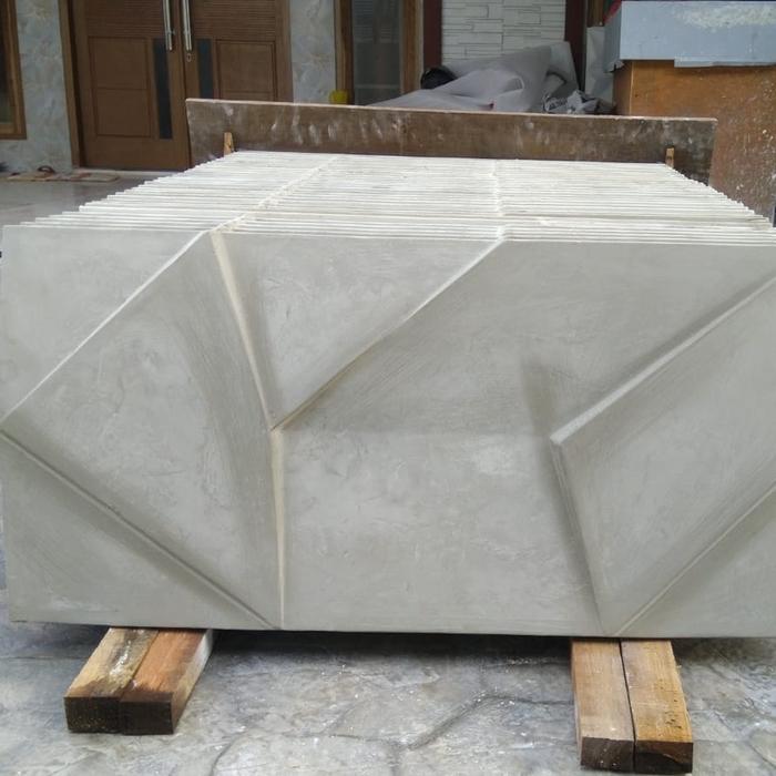 Jual 3D wallpanel dinding beton grc - TRIANGGLE SPACE, 50x50 - Kota ...