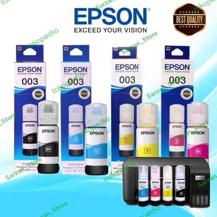 Jual Tinta Epson 003 1 SET Original Black Colour Printer L1110 L3100 ...