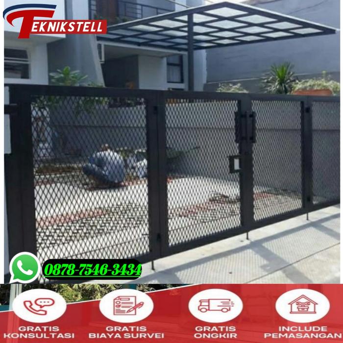 Jual pintu pagar rumah minimalis modern motif expanda / pagar expanded ...