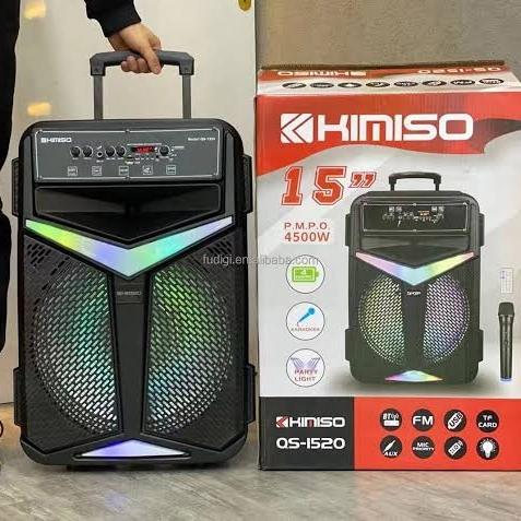 Jual KIMISO QS-1520 15 Inc Portable trolley Speaker DJ Subwoofer Sound ...