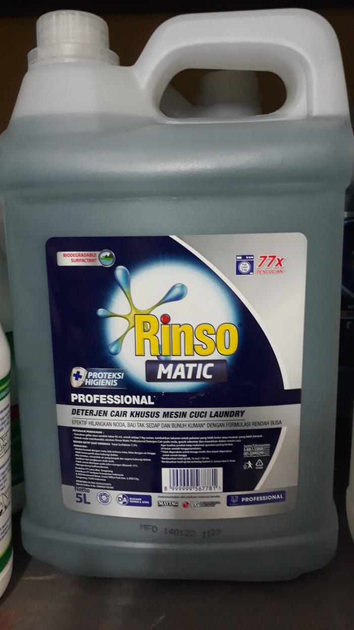 Jual Detergen Cair Rinso Matic 5 Liter / Sabun Cuci Baju Detergent ...