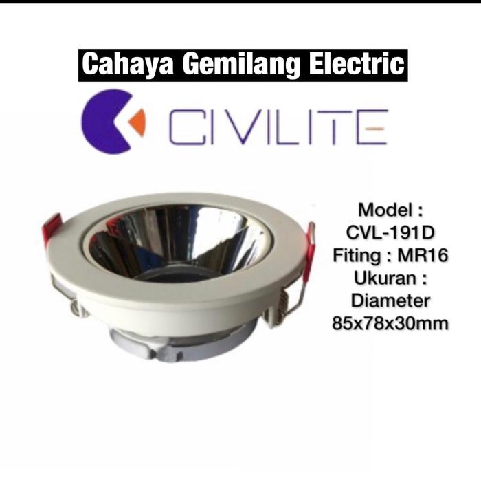 Jual Kap lampu mr16 civilite downlight cvl-191d spot halogen spotlight ...