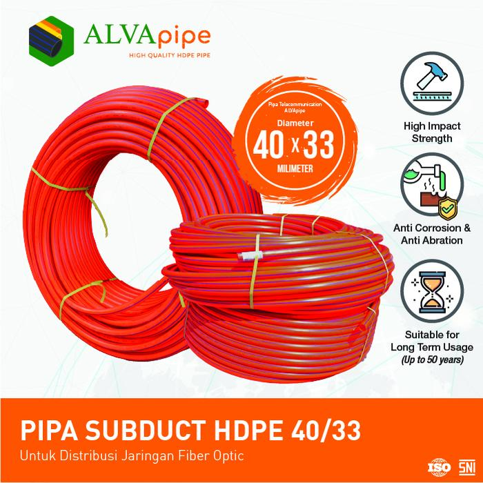Promo Pipa Telecommunication Subduct HDPE 40x33 mm Orange Strip Biru ...