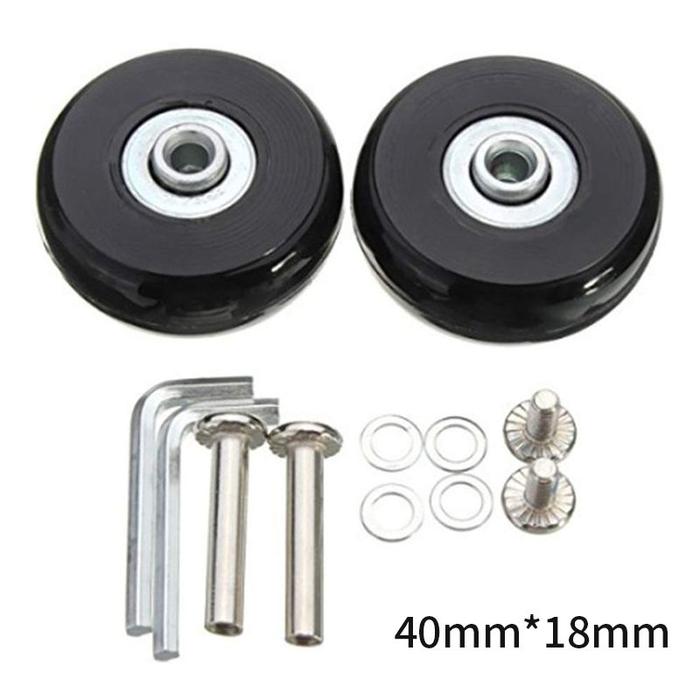 Jual 2pcs Roda Koper Pengganti 40 45 50mm Karet Replacement Luggage ...