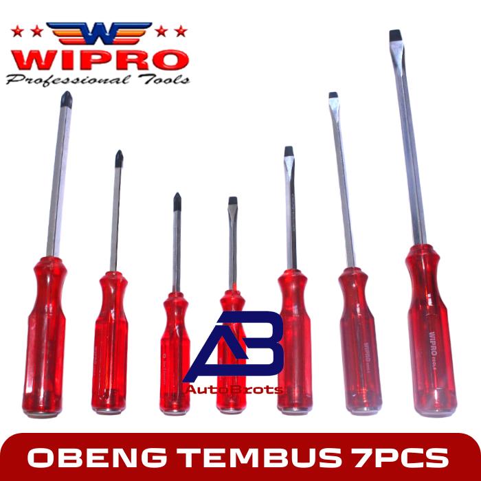 Jual WIPRO Obeng Set Tembus Merah 7 Set / Go Thru Screwdriver Set 7pcs ...