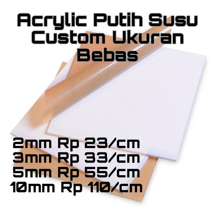 Jual Akrilik / Acrylic Putih Susu Custom Ukuran Bebas ( Baca Deskripsi ...