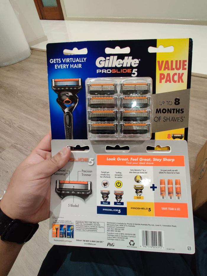 Jual Gillette Isi Ulang Fusion Power 5 Proglide Isi 4 Refill Paket Isi ...