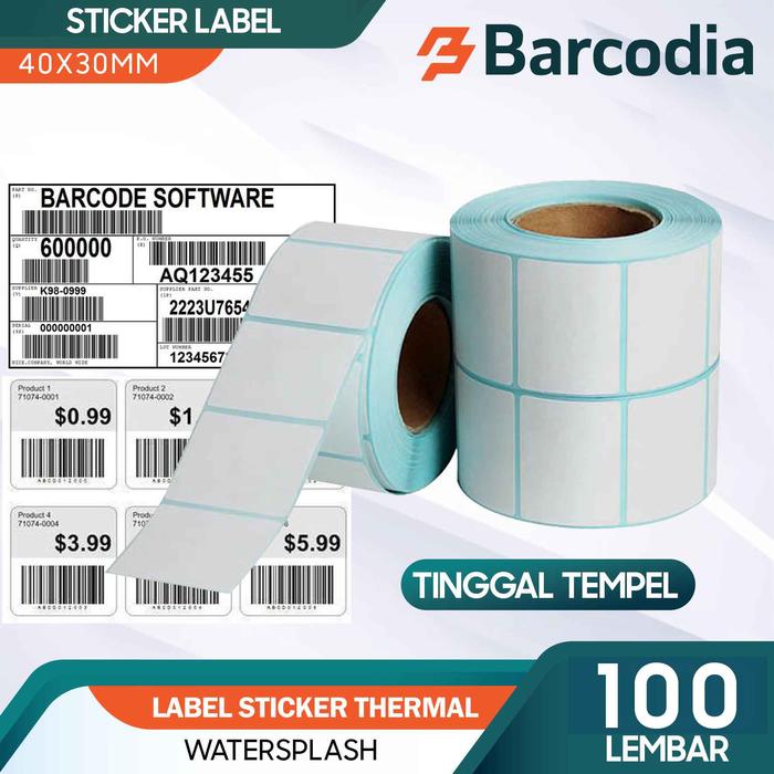 Jual Stiker Label Barcode Thermal 40x30 mm / 40 x 30 mm / 40x30mm / 4x3CM - Jakarta Pusat ...