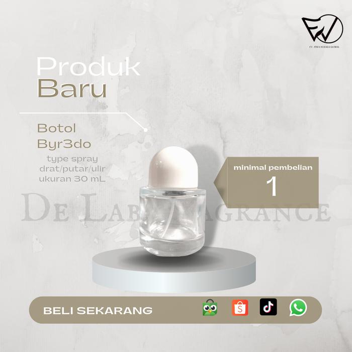 Jual botol parfum byredo putih/botol parfum 30 ml/botol parfum bulat ...