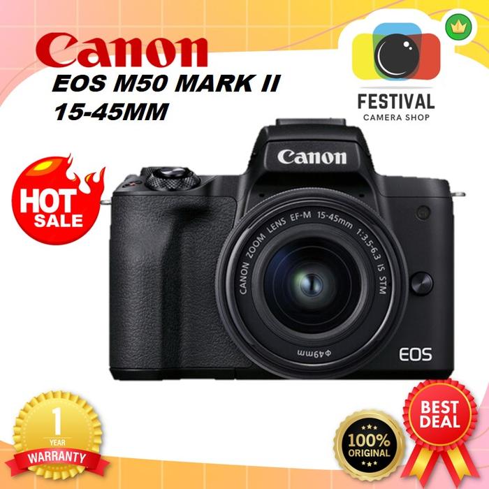Jual Canon EOS M50 Mark II Kit 15-45mm f/3.5-6.3 IS STM Black - Kota ...