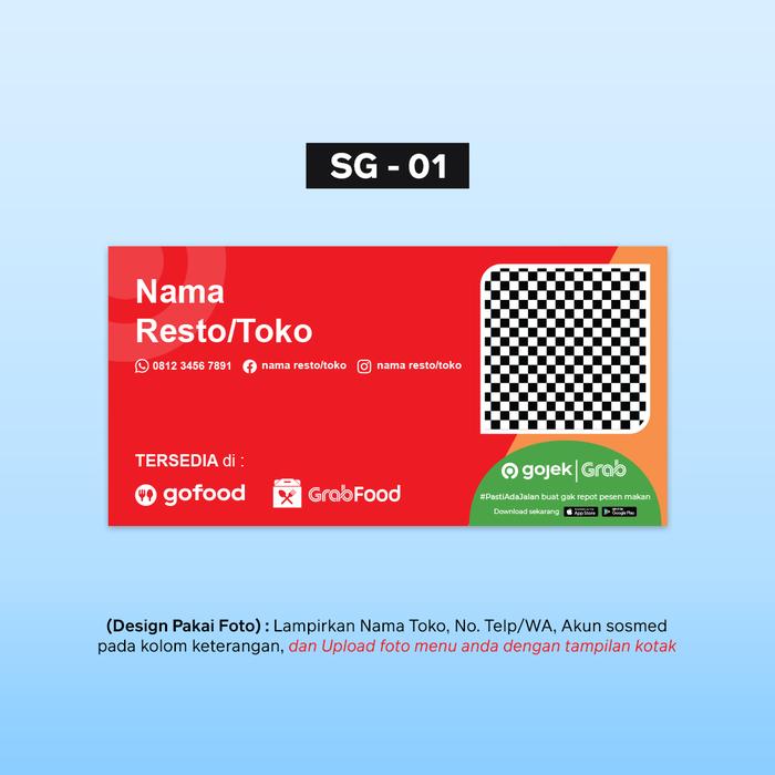 Jual Spanduk Gofood Grabfood / Spanduk Resto / Spanduk GoJek /Banner ...