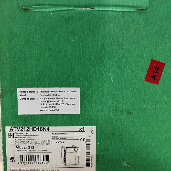 Jual ATV212HD18N4 SCHNEIDER INVERTER 18,5 KE 480V ORIGINAL SCHNEIDER ...