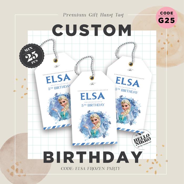 Jual Gift tag birthday G25 - Elsa Frozen Party kartu ucapan ulang tahun ...