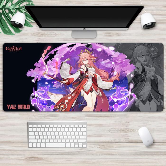 Jual Custom Gaming Mousepad Matt Genshin Impact Dark Edition - Yae Miko ...