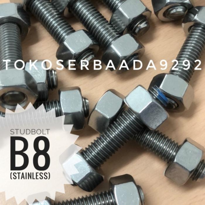 Jual Studbolt & Nut B8 (Stainless 316) uk 1 x 4 inch; Baut Stud SUS 316 - Jakarta Pusat ...