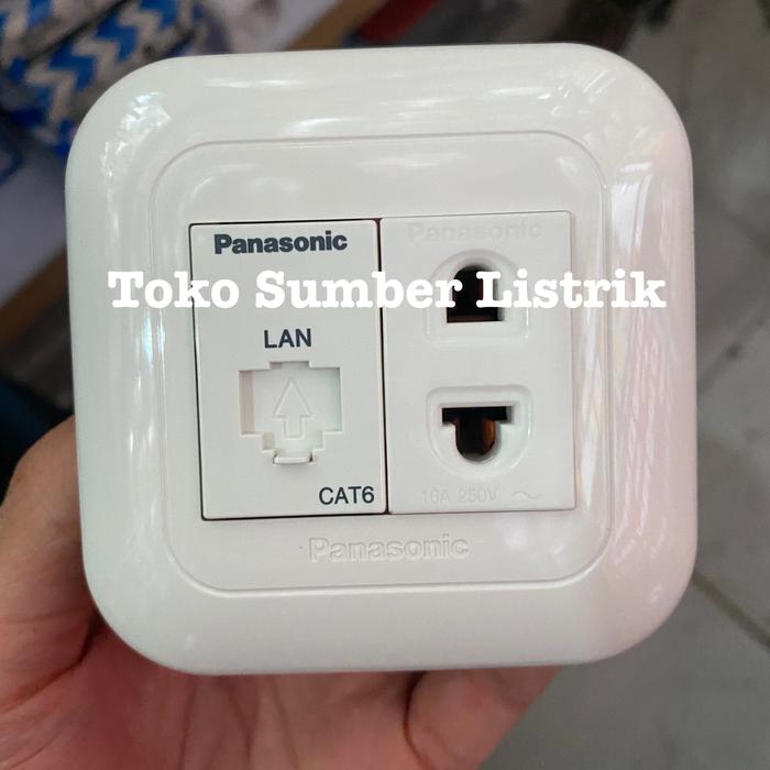 Jual Outlet data cat6 panasonic universal stop kontak out let lan cat 6 ...