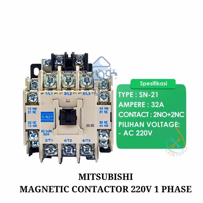Jual MITSUBISHI MAGNETIC CONTACTOR 220V 1 PHASE 32A - Kota Denpasar ...