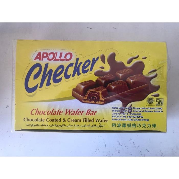 Jual Apollo Checker/ Chocolate Wafer Bar/ Biskuit Berlapis Coklat dan ...