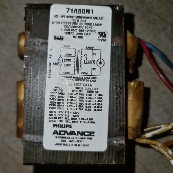 Jual Philips Advance Ballast Capacitor Lamp Ignitor 100W HPS Lamp ...