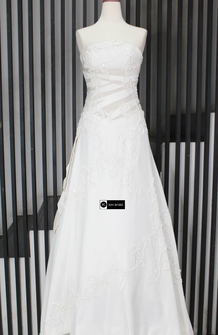 Jual Gaun Pengantin - Wedding Gown Strapless warna Broken white 2107 ...