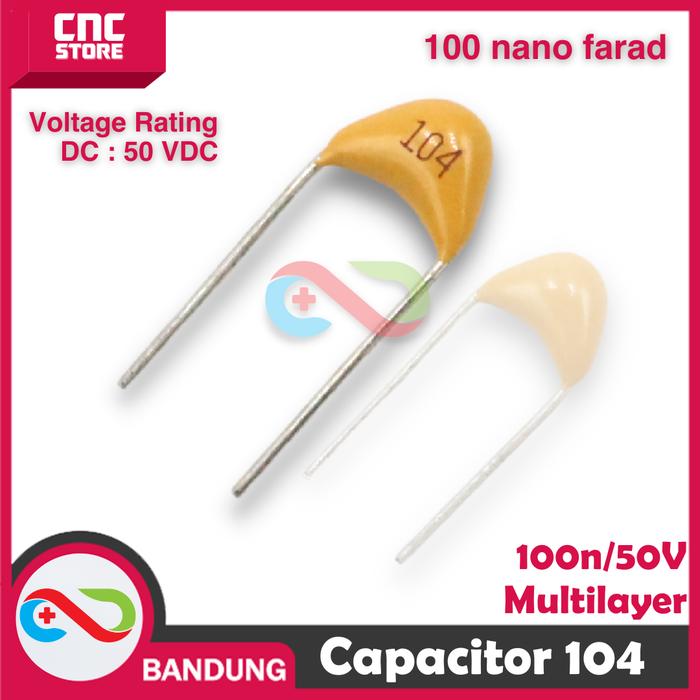 Jual 10PCS CAPACITOR KAPASITOR MULTILAYER 100NF 104 50V - Kota Bandung ...
