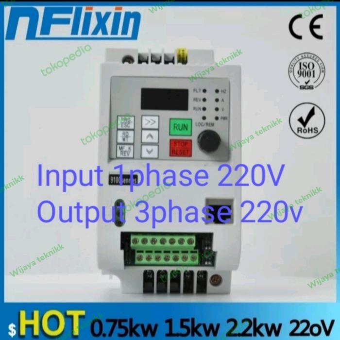 Jual VFD Inverter 1.5KW 2Hp inverter input 1 phase 220v output 3 phase 220v - Kota Tangerang ...