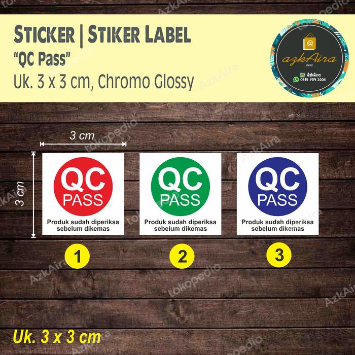 Jual Sticker Stiker Label QC PASS - Uk. 3x3 cm - Kab. Tangerang ...