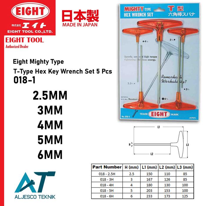 Jual EIGHT KUNCI L GAGANG T SET 2.5MM - 6MM MADE IN JAPAN - Kota ...