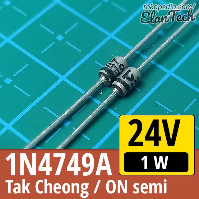 Jual 1N4749 Diode Zener 24V 1W Tak Cheong / ON semi 1N4749A ElanTech - Jakarta Pusat - ELANTECH ...