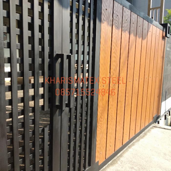 Jual pagar rumah pagar besi galvanis wood plank - Kota Tangerang ...