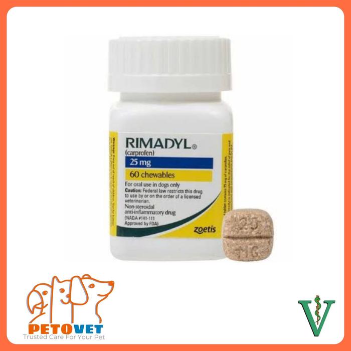 Jual Rimadyl 25 mg Obat Anti Radang dan Nyeri 60 Chewable - PER TABLET ...