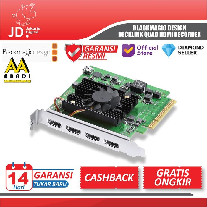 Promo Blackmagic Design DeckLink Quad HDMI Recorder Capture Card Cicil ...