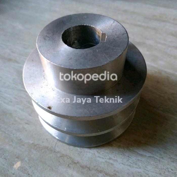 Jual Pulley alumunium B2 - 3 inch as 19 20 24 25 28 mm pully alumunium ...
