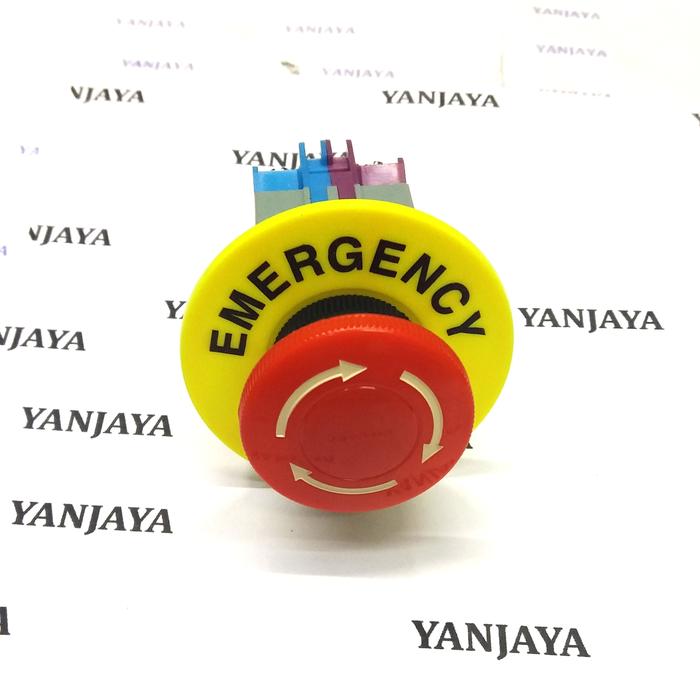 Jual emergency push button 1NO 1NC + name plate emergency stop ...