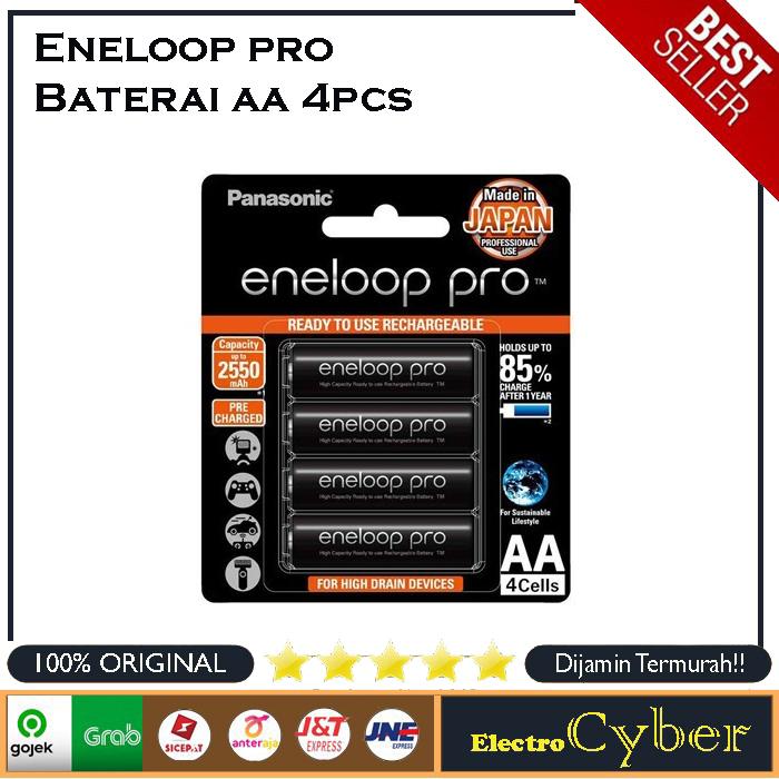 Jual Paket Baterai Rechargeable Eneloop PRO AA 4 pcs 2550MAH + Charger ...