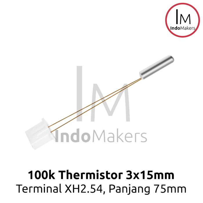 Jual 3D Printer Thermistor 100k M3 x 15 XH2.54 Connector 75mm - Kota ...