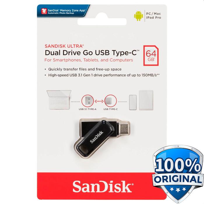 Jual SanDisk OTG Dual Drive Go USB Type C + Flashdisk 512GB | 256GB ...