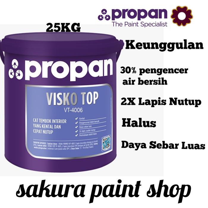 Jual propan visko vt4006 white/cat tembok dan plafon 25kg - Jakarta ...