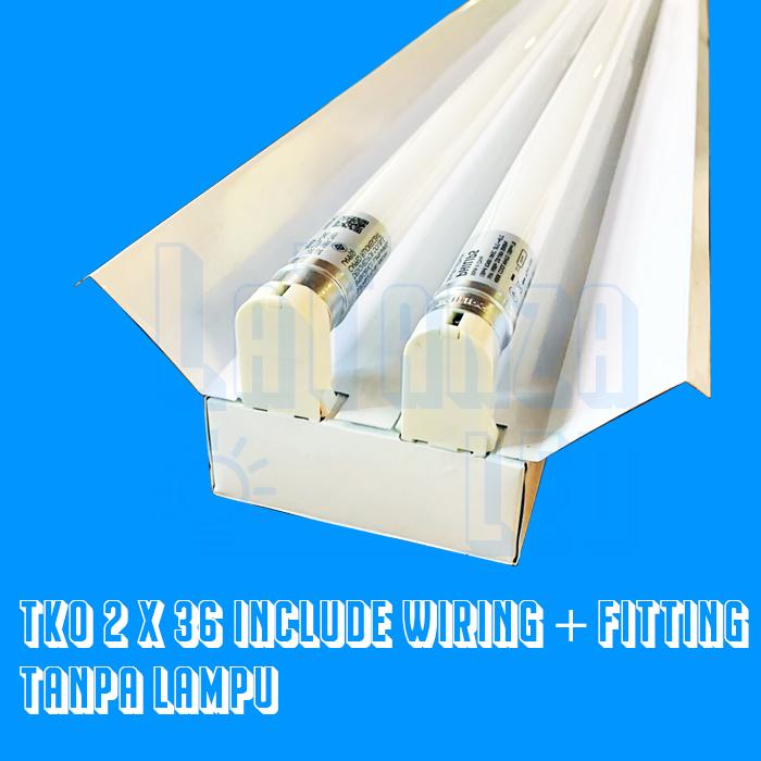 Jual Kap Lampu TKO LED 2x36 120cm kap TKO TL 2x16 Philips Tanpa Lampu ...