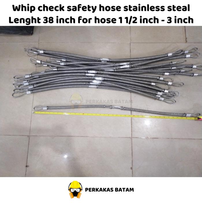 Jual Whip Check 1/4 x 38 inch 6mm Stainless Steel Safety Hose Whipcheck ...