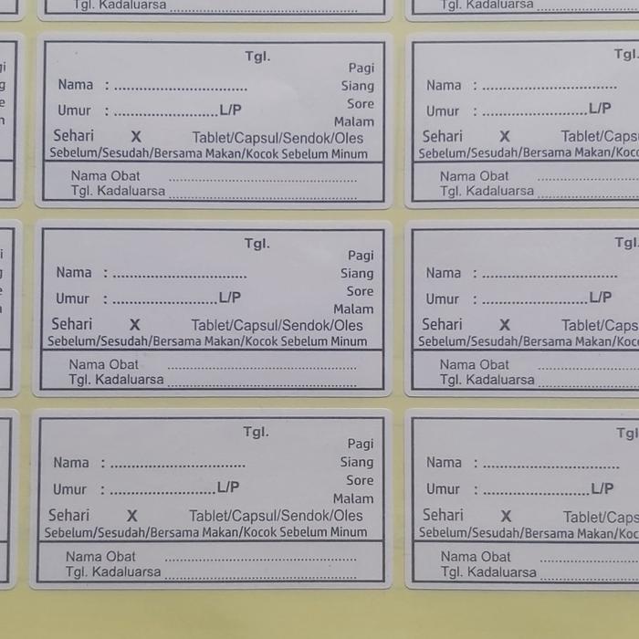 Jual Stiker Etiket Obat / Stiker Label Obat - Kota Tangerang - Eljingga ...