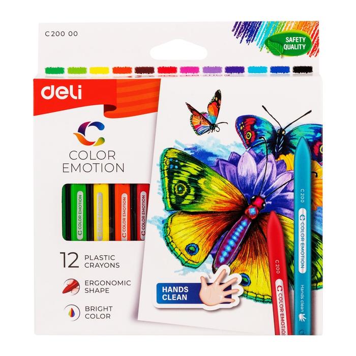 Promo Deli EC20000 Krayon Sekolah 12 Warna Cerah Bentuk segitiga ...