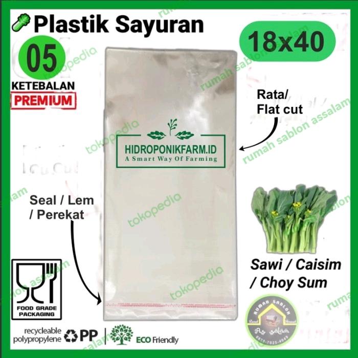 Jual plastik opp 18x40, untuk kemasan sayur hidroponik sablon satu ...