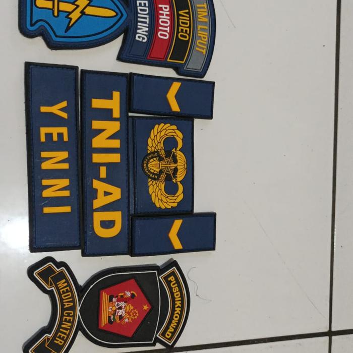 Jual Patch rubber pusdikkowad media center atribut custom nama badge ...