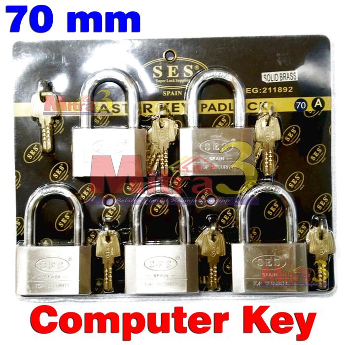 Jual Gembok MasterKey SES 70mm Solid Brass Kuningan Tipe A Computer Key ...