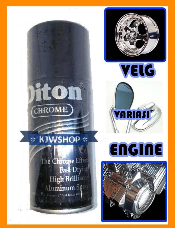 Jual Cat Semprot DITON CHROME ALUMINIUM 150cc Spray Paint Velg Krom ...