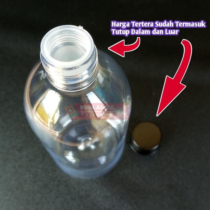 Jual Botol 250ml Oval + Tutup Ulir Hitam Alumunium - Dgn Tutup Dalam ...